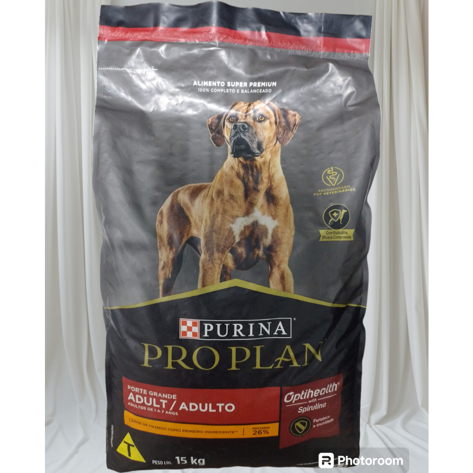 PRO PLAN PURINA NESTLE RAÇÃO CÃES ADULTOS GRANDE DE 1 a 7 FRANGO 15Kg ...