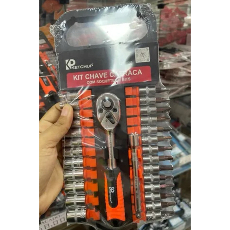 Super Kit chave catraca com 28 peças chave de boca, allen, torx, fenda ...