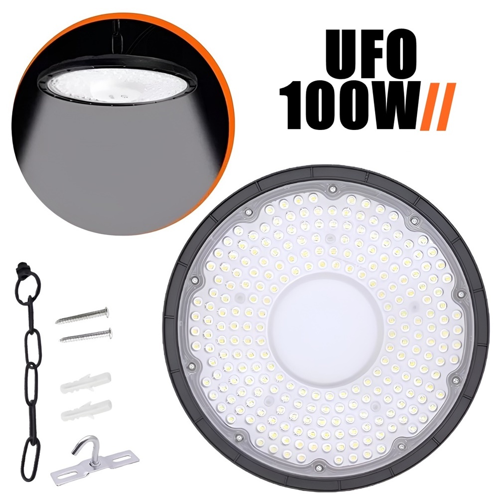Luminária Led High Bay 100w 200w 300w 400w Ufo IP67 Branco Frio Bivolt Industrial Galpão 6000K ...