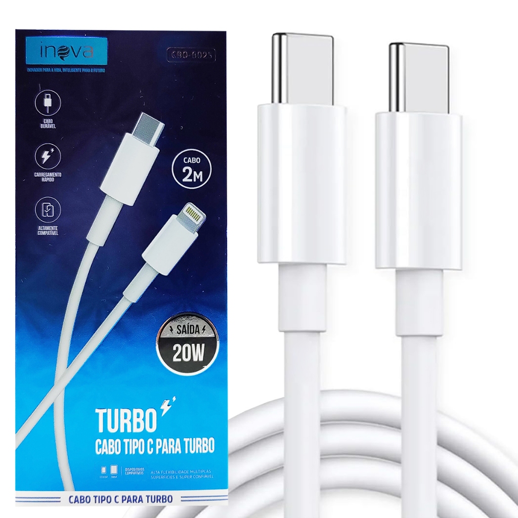 Cabo Carregador Tipo C Para Tipo C USB-C 2 Metros | Shopee Brasil
