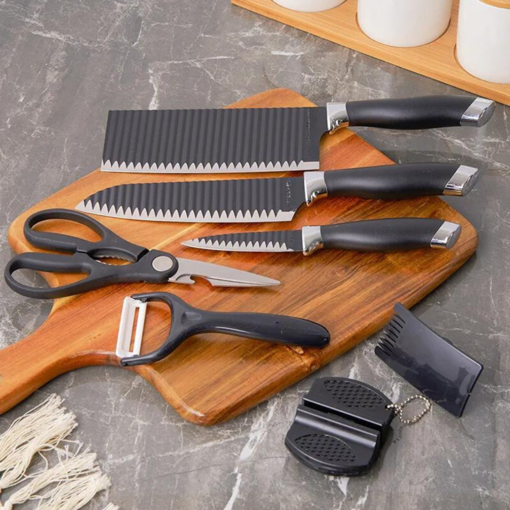 Kit de Facas Churrasco Profissional Antiaderente 6 Peças Facas ...
