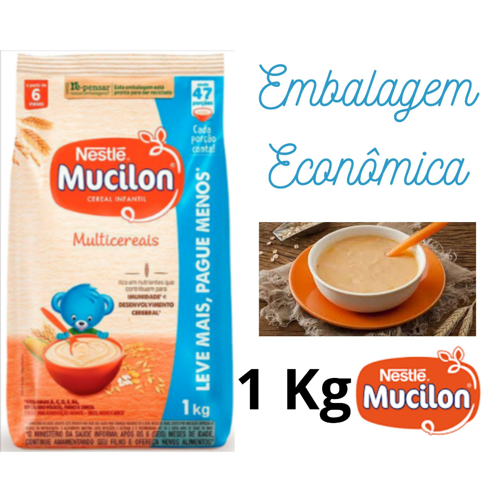 Cereal Infantil Nestlé Mucilon Multicereais Pacote Econômico 1 Kg ...