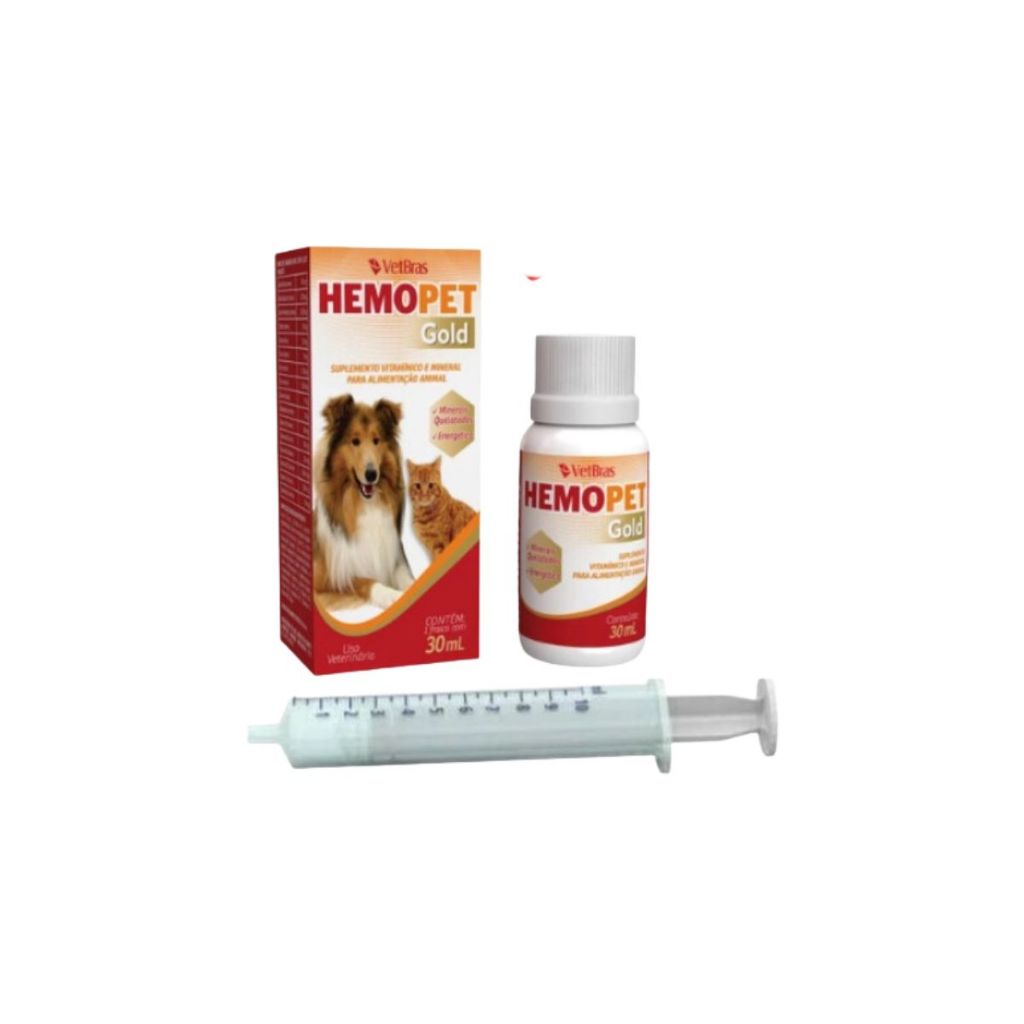 Suplemento Vitaminico Mineral Hemopet Gold 30ml Hemolitan | Shopee Brasil