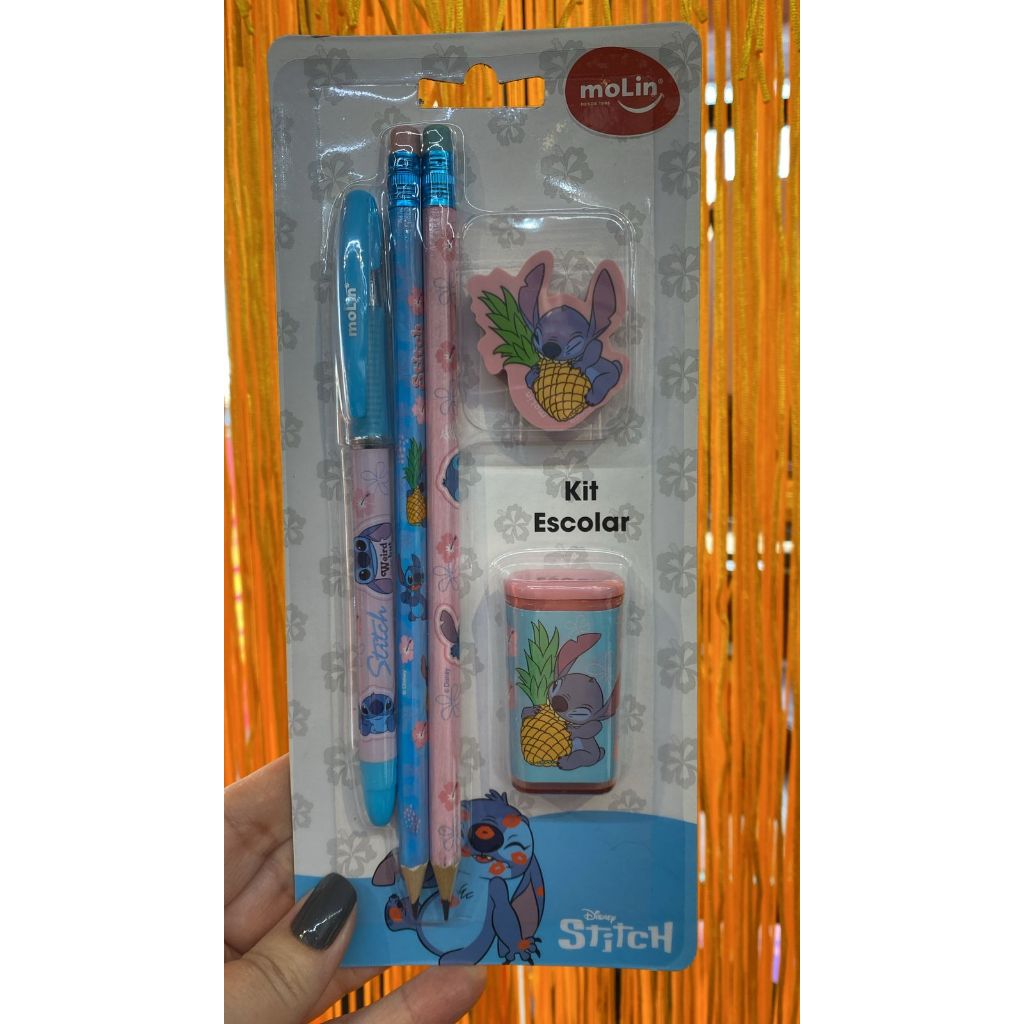 Kit escolar Stitch 05 peças - Molin | Shopee Brasil