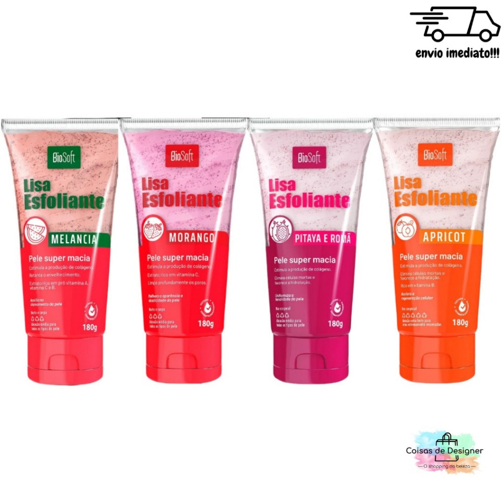 Esfoliante Lisa Corporal e Facial Bisnaga Bio Soft 180g | Shopee Brasil