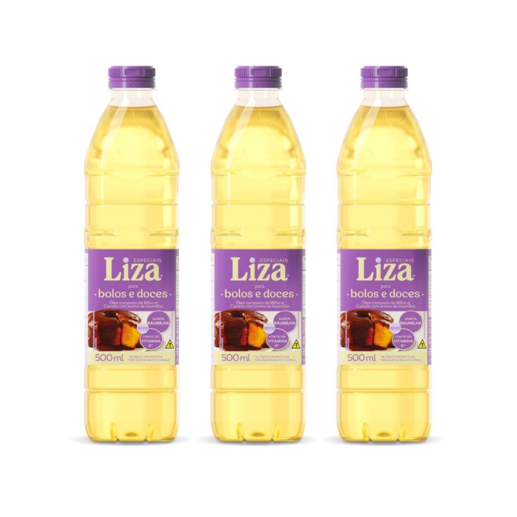 Kit C/3 Óleo Para Bolos E Doces Liza Especiais 500ml | Shopee Brasil