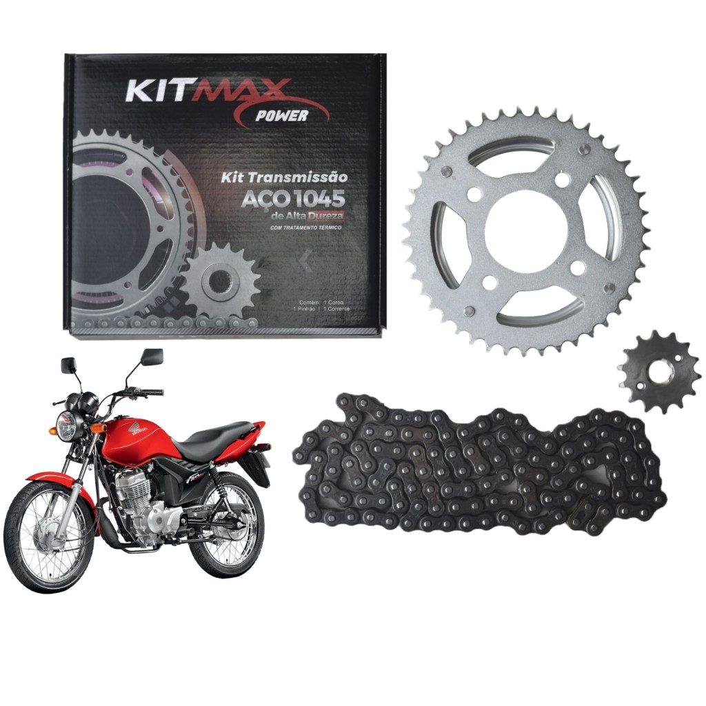 Kit Relação Transmissão Tração Honda Titan Cg Fan 150 KS ES MIX ...