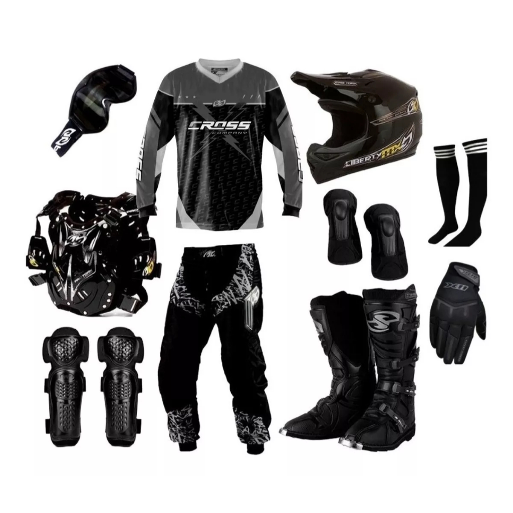 Kit Conjunto Equipamentos Completo Motocross Trilha Enduro Adulto ...