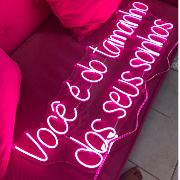 VOCÊ É DO TAMANHO DOS SEUS SONHOS - Frase em Neon Led Letreiro 80x27cm ...