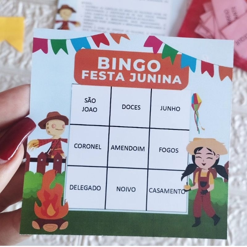 Bingo Personalizado Festa Junina/Julina São João Brincadeiras Jogos ...