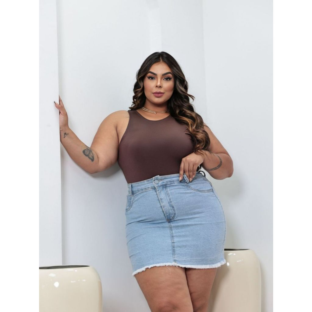 Body Collant Feminino Básico, Ribana Regata Forro Duplo Sem Bojo Estilo ...