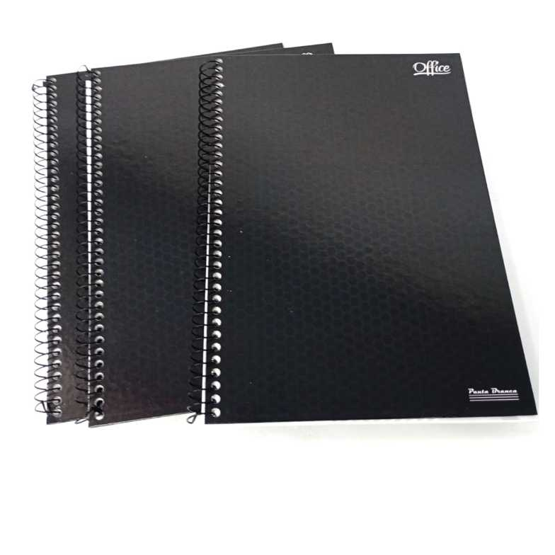 Caderno Universitário 80 Folhas Capa Dura Espiral Office Pauta Branca ...