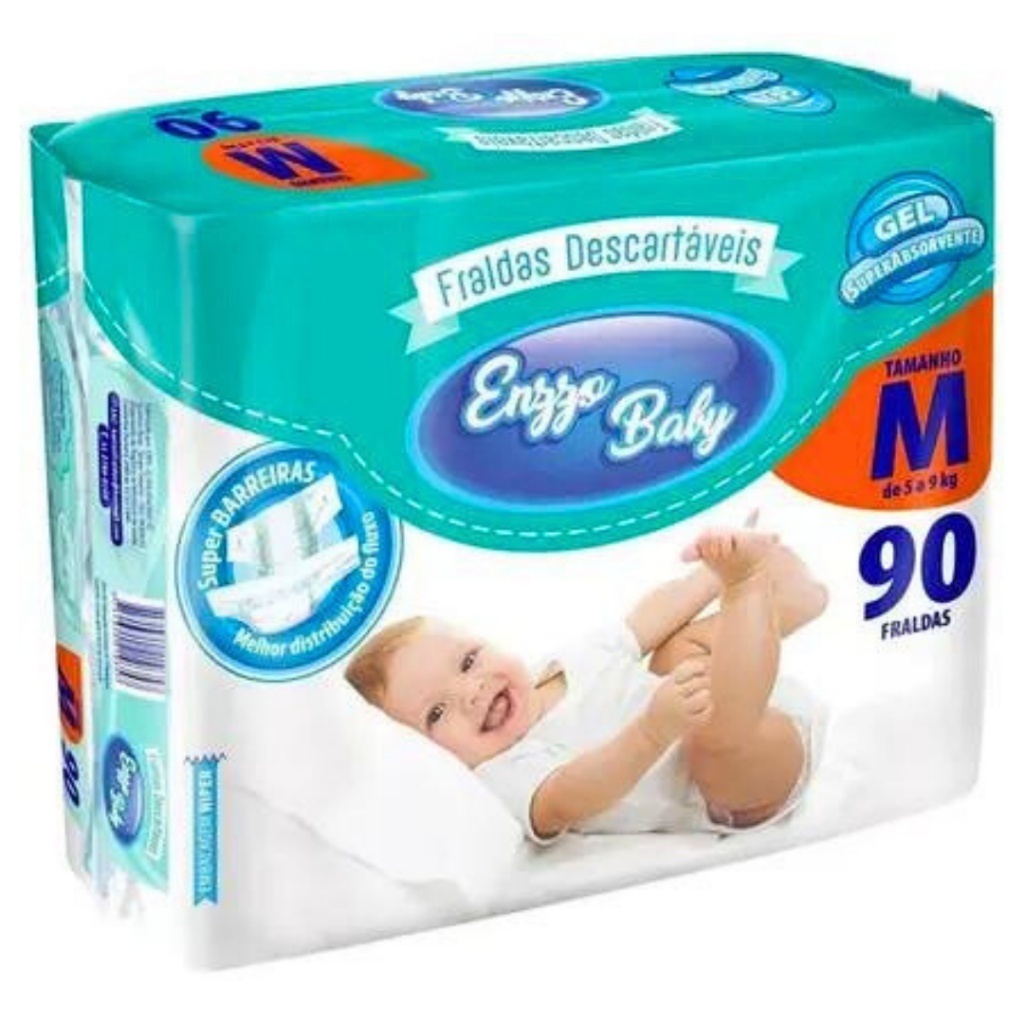 Fralda descartável Enzzo Baby - Pacotão- Promoção - Tamanho M - 4 a 7kg ...