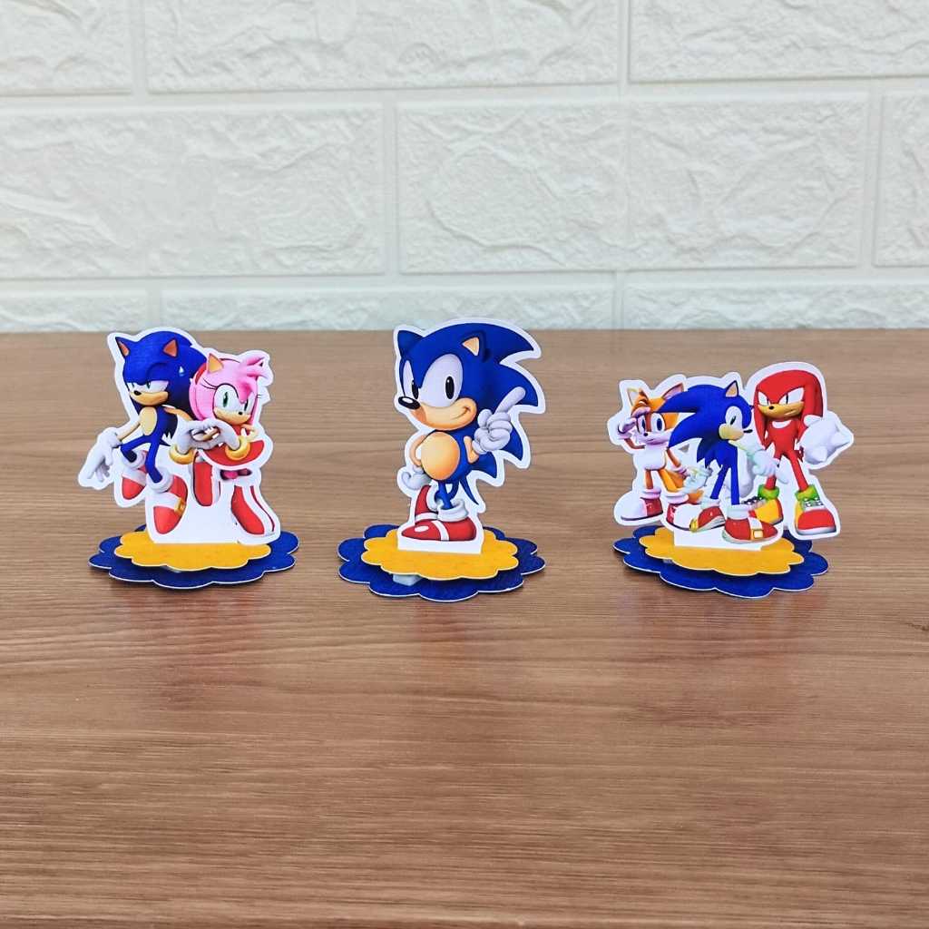 Kit Aplique 3D Sonic Tag Personalizada Festa Lembrancinha | Shopee Brasil