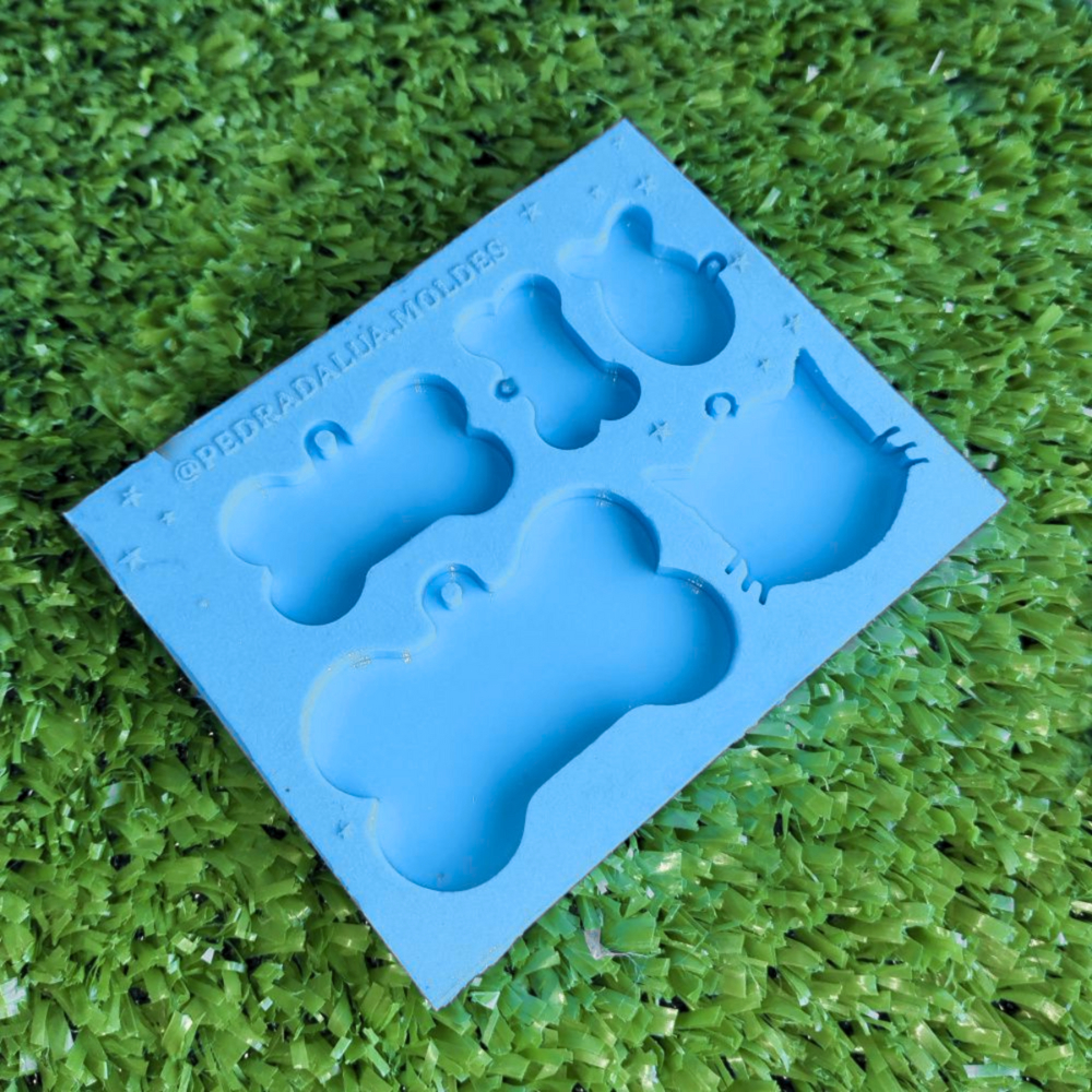 Paleta Pets 5 Cavidades - TAG Identificação Molde de Silicone para ...