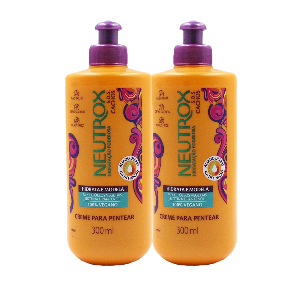 Kit 2 Neutrox Creme de Pentear SOS Cachos 300ml | Shopee Brasil