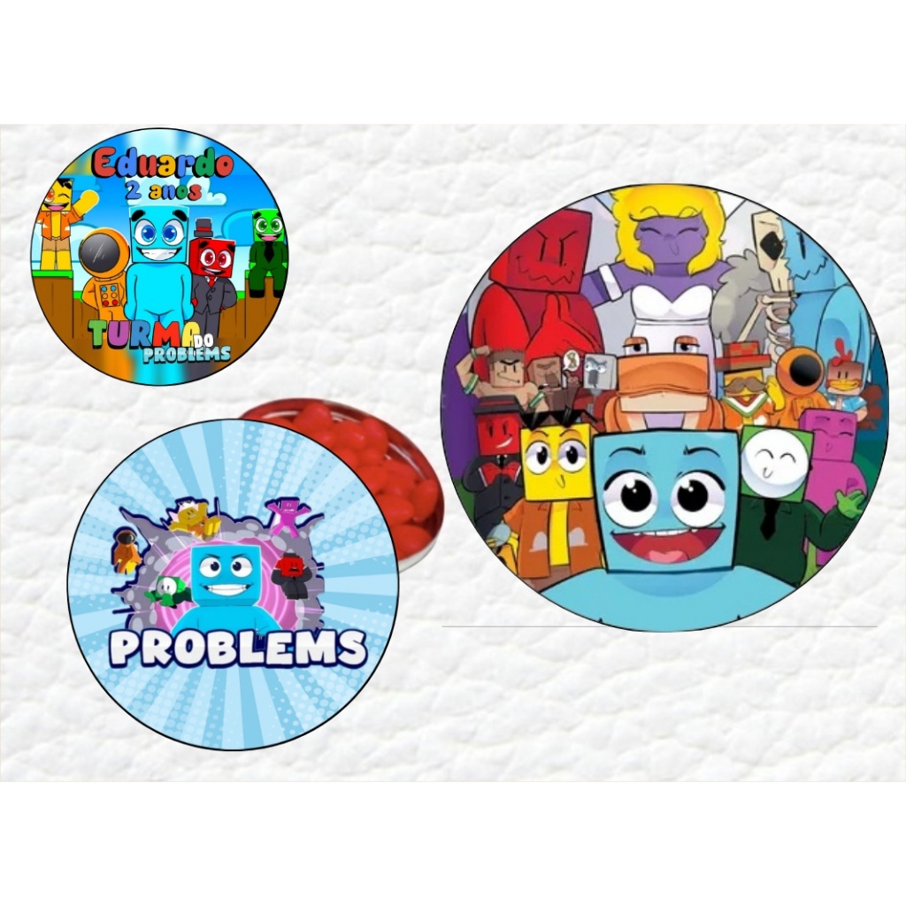 Rótulo Adesivo Redondo Turma do Problems | Shopee Brasil