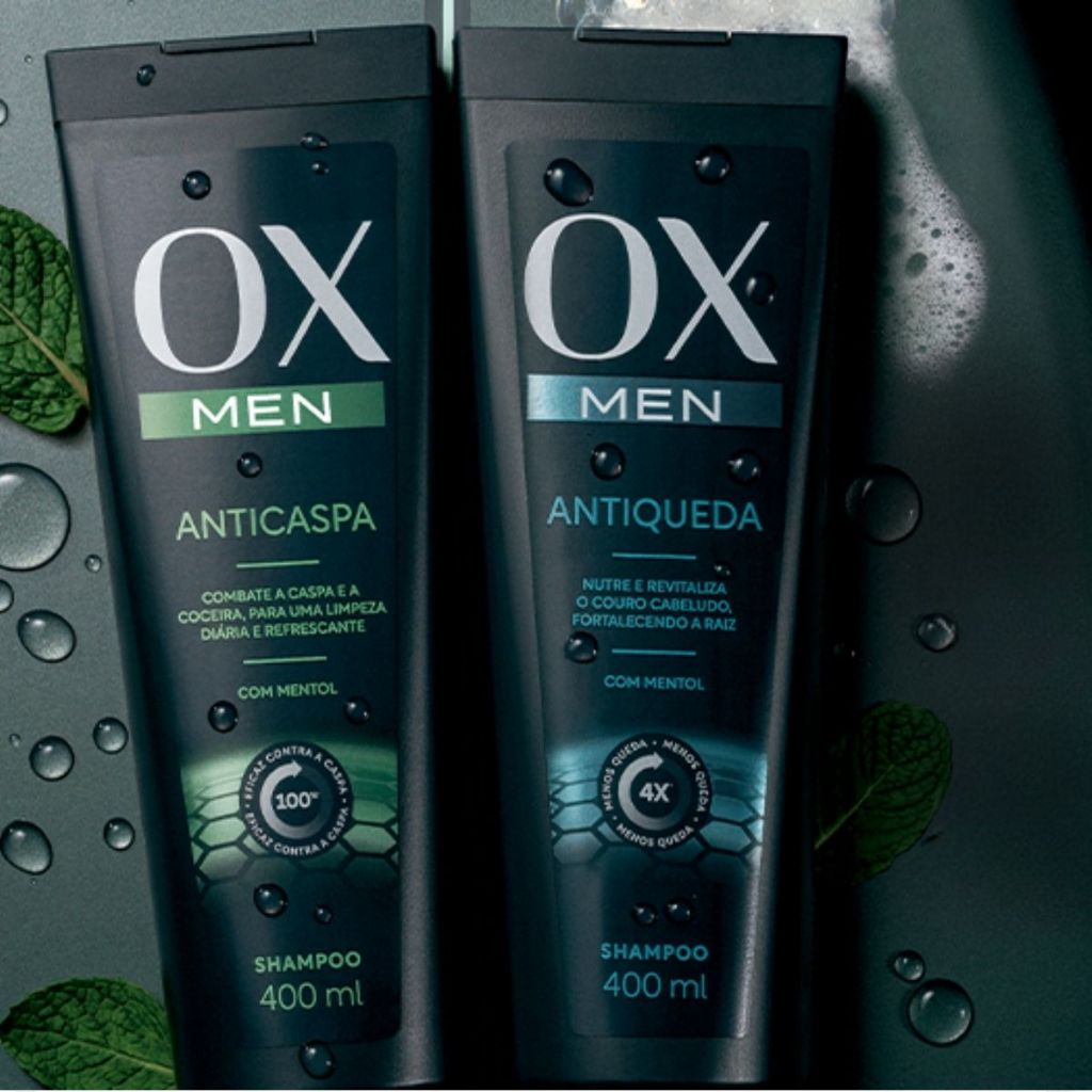 Shampoo Masculino OX Men Anticaspa ou Antiqueda 400ml | Shopee Brasil