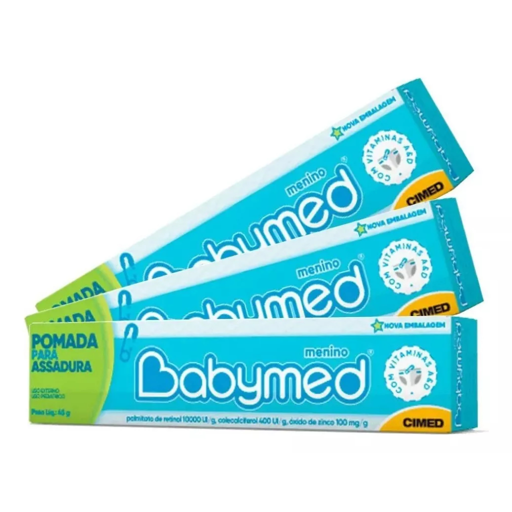 Cimed Babymed kit 3 pomadas para prevenção de assaduras azul 45g ...