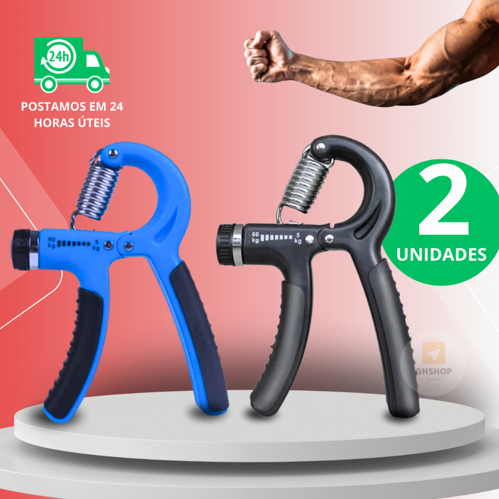 Kit 2 Hand Grip Flexor De Punho Exercício Para Mãos Ajustável Mola ...
