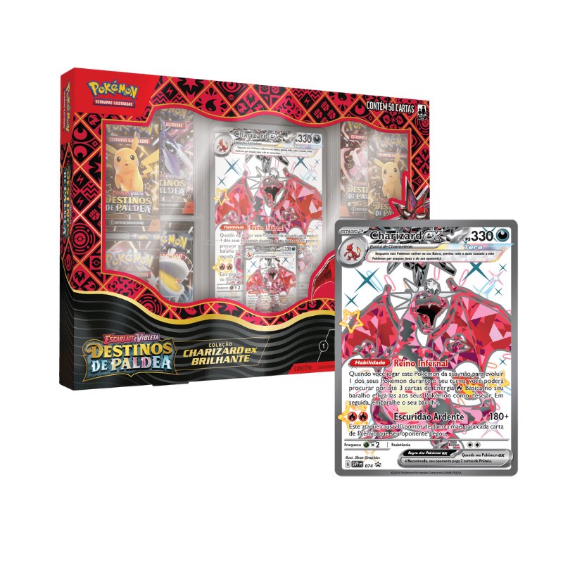 Box Pokémon Coleção Especial Destinos de Paldea - Charizard EX ...