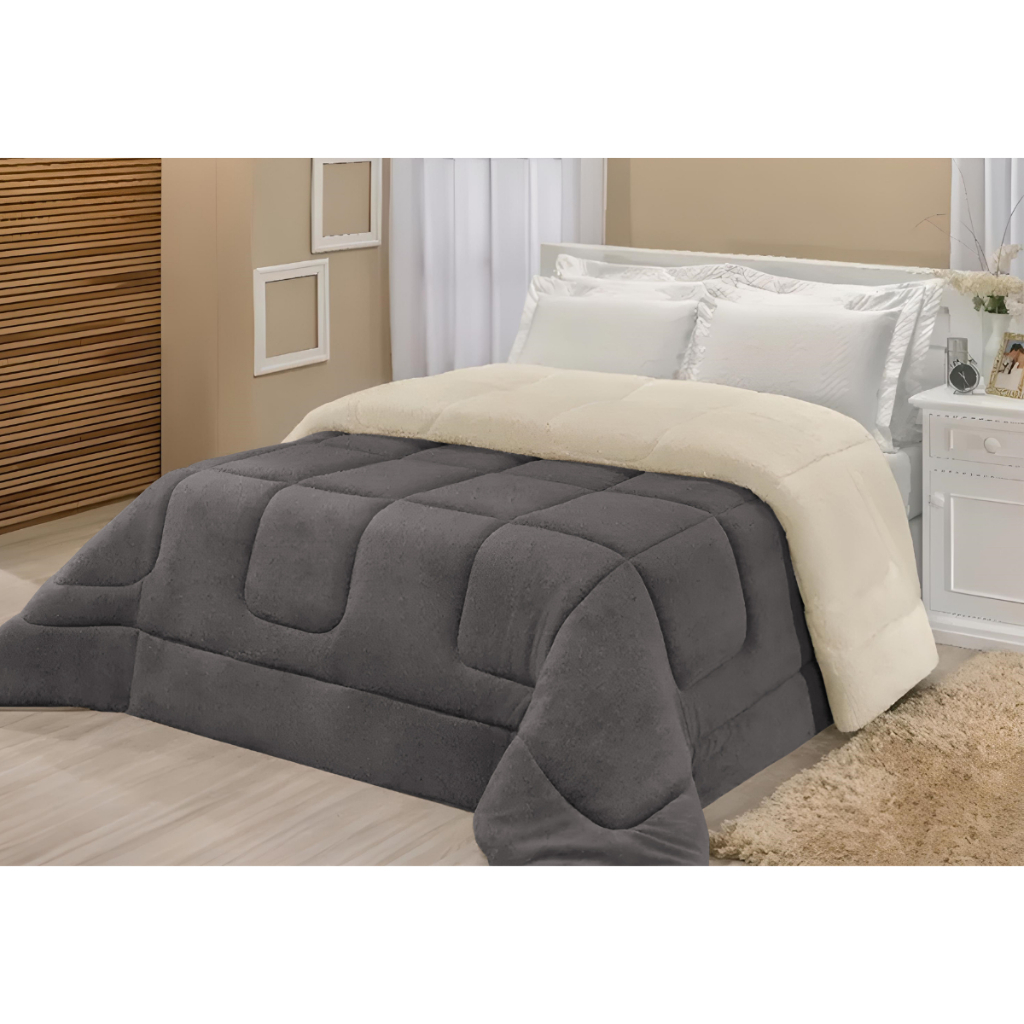 Edredom Sherpa Cobertor e Coberdrom Casal Queen 2,40 x 2,20m | Shopee ...