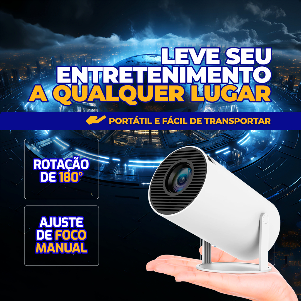 Projetor HY300 Portátil Smart Android 11 4K Ultra HD Wifi Bluetooth ...