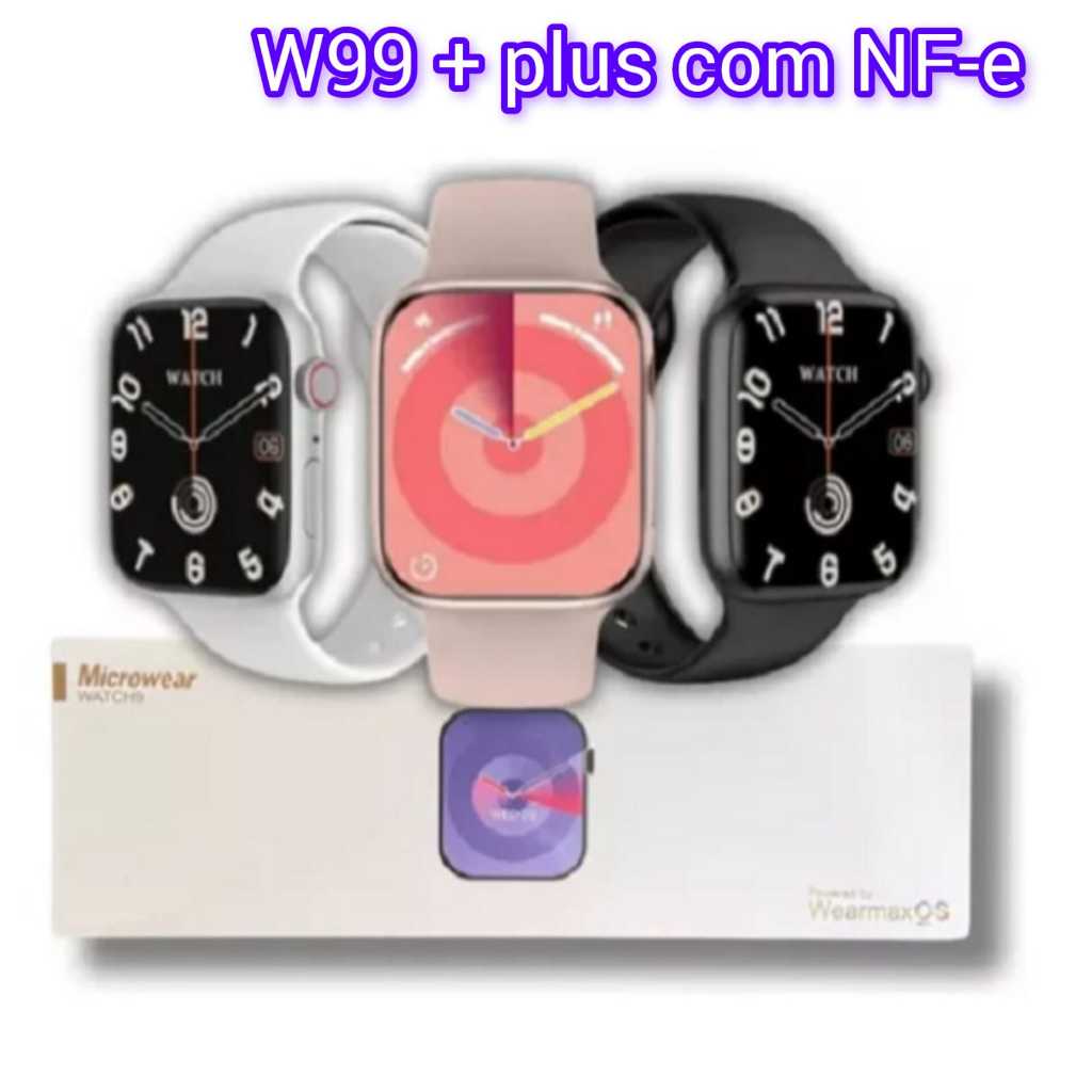 Smartwatch W99+ Plus Serie 10 Amoled Chat GPT 45mm Ilha Dinamica GPS Microwear Original | Shopee ...