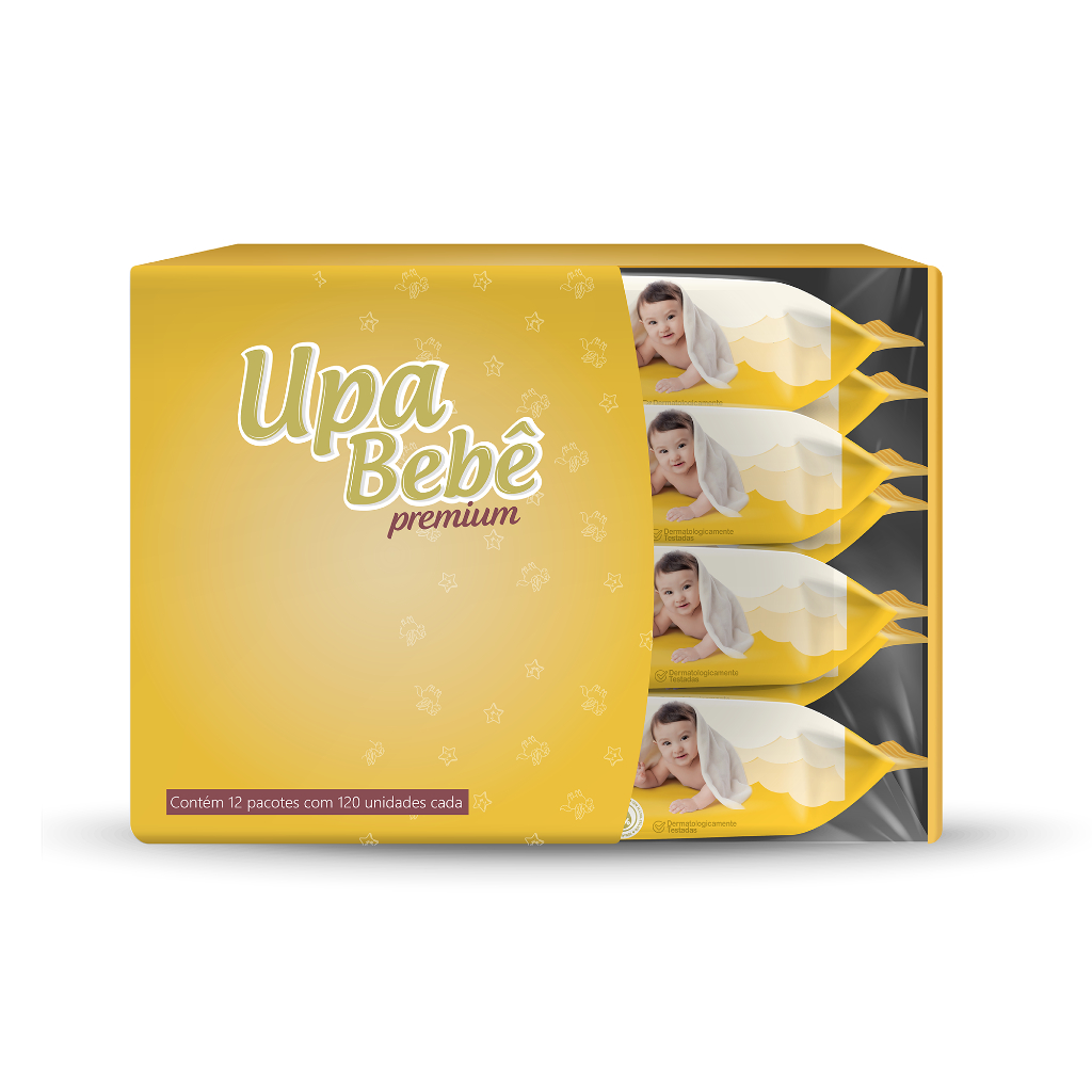 Kit Lenço Umedecido Upa Bebê Premium com 12 Pacotes de 120 Unidades ...