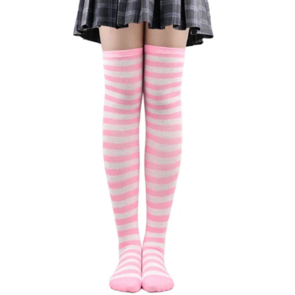 Meia Longa Feminina Listrada Colorida 35 ao 44 | Shopee Brasil