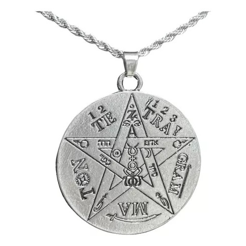 Pingente Corrente Pentagrama Tetragrammaton Tetragrama Metal MGT01 ...