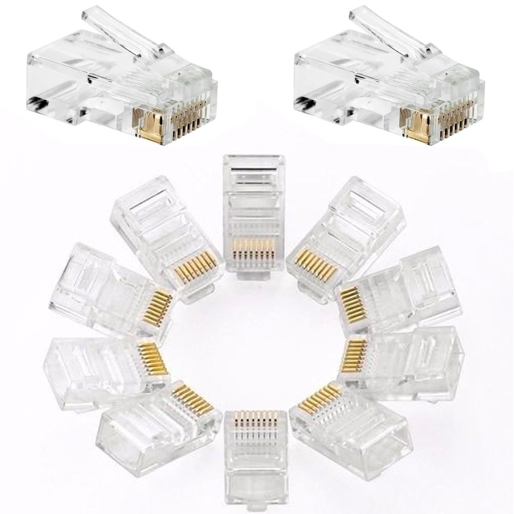 Conector RJ45 Pacote 25 Unidades Cat5e Plug para Cabo de Rede RJ-45 e ...