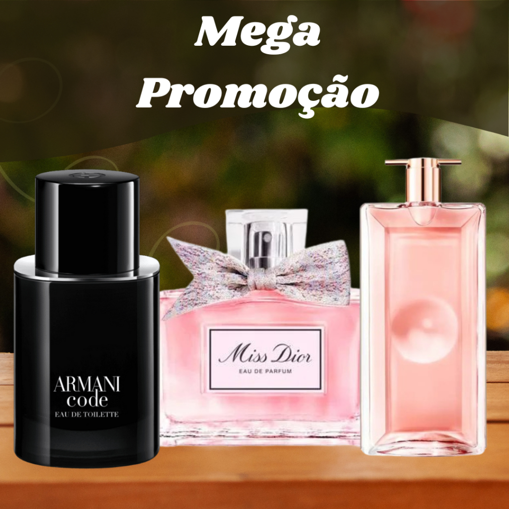 Conjunto 3 perfumes, Armani Code, Miss dior, idole, envio imediato ...