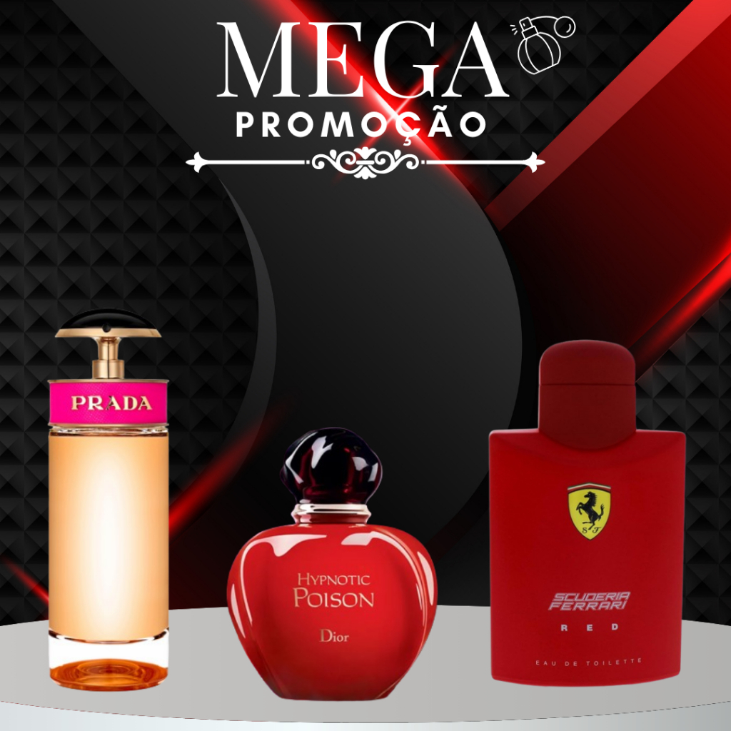 Conjunto 3 Perfumes, Prada Candy, hypnotic Poison, Ferrari Red, envio ...