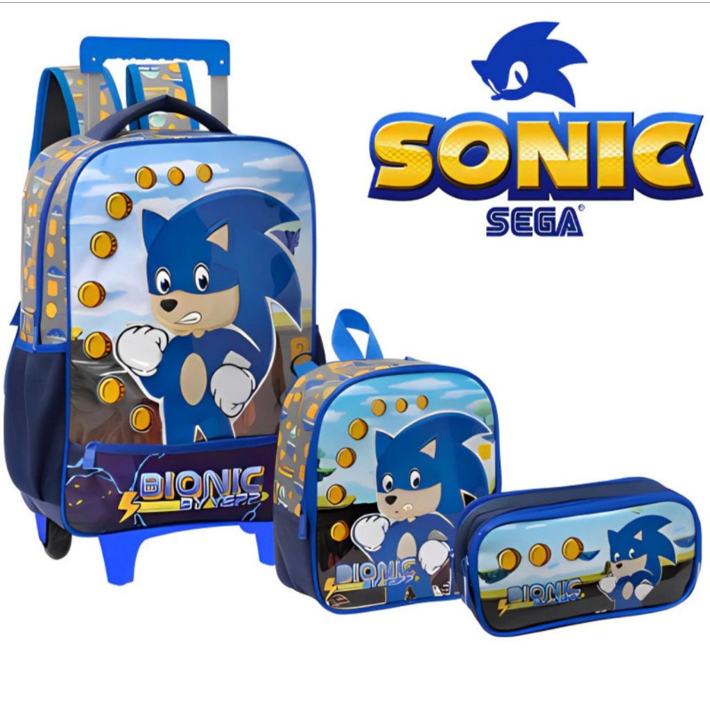 KITS ESCOLAR SONIC BIONIC INFANTIL MASCULINA | Shopee Brasil