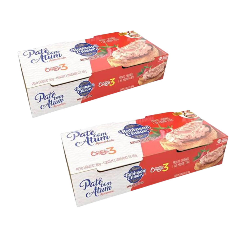 Kit 2 Patês De Atum Apimentado Robinson Crusoe 80g | Shopee Brasil