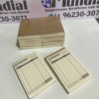 Blocos de Comanda 10x7 padrão, numerada c/ 100 Folhas para Lanchonete, Barzinho, Restaurante ...