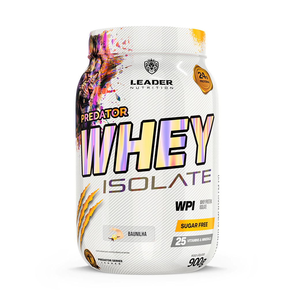 Predator Whey Isolate - Leader Nutrition - 900g - Suplemento Proteico p ...
