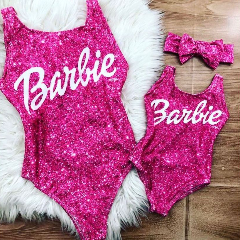 kit body tal mãe e tal filha temático BARBIE - tamanhos SLIM e PLUS ...