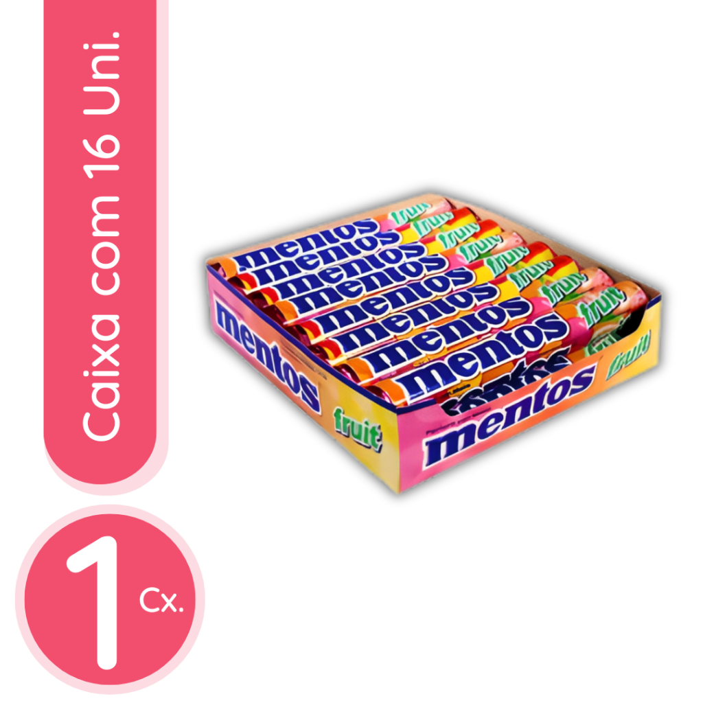 Bala Drops Mentos Fruit - 1 Caixa com 16 Unidades | Shopee Brasil