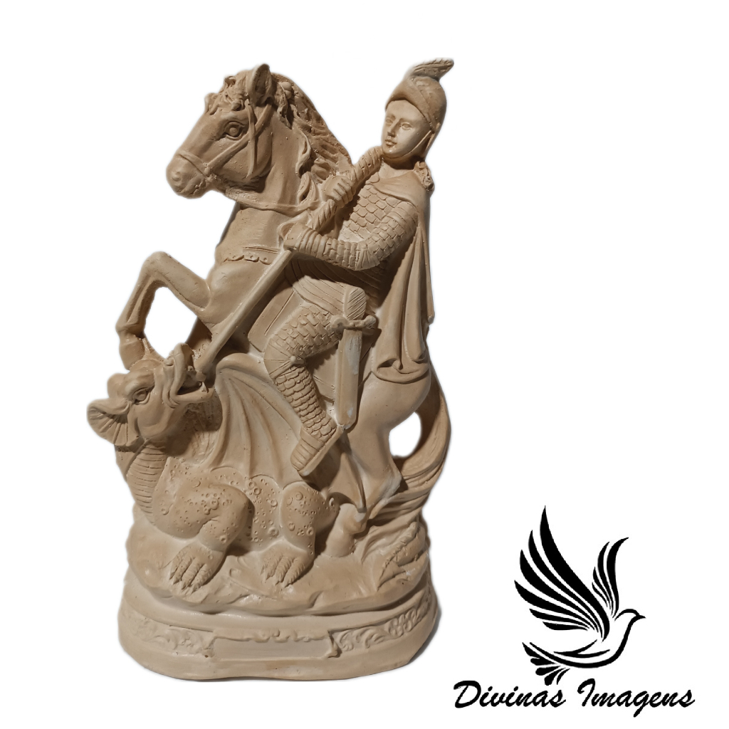 Imagem São Jorge Guerreiro 20cm Selado Na Goma Laca | Shopee Brasil