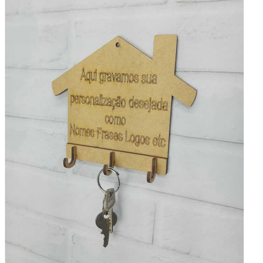 Porta Chaves Personalizado Casa Casinha Logo Frases Mdf Cru | Shopee Brasil