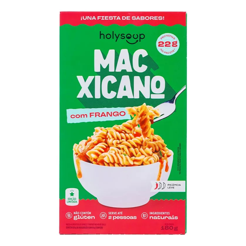 Macarrão Proteico HolyMac Mac Xicano Com Frango Sem Glúten 180g ...