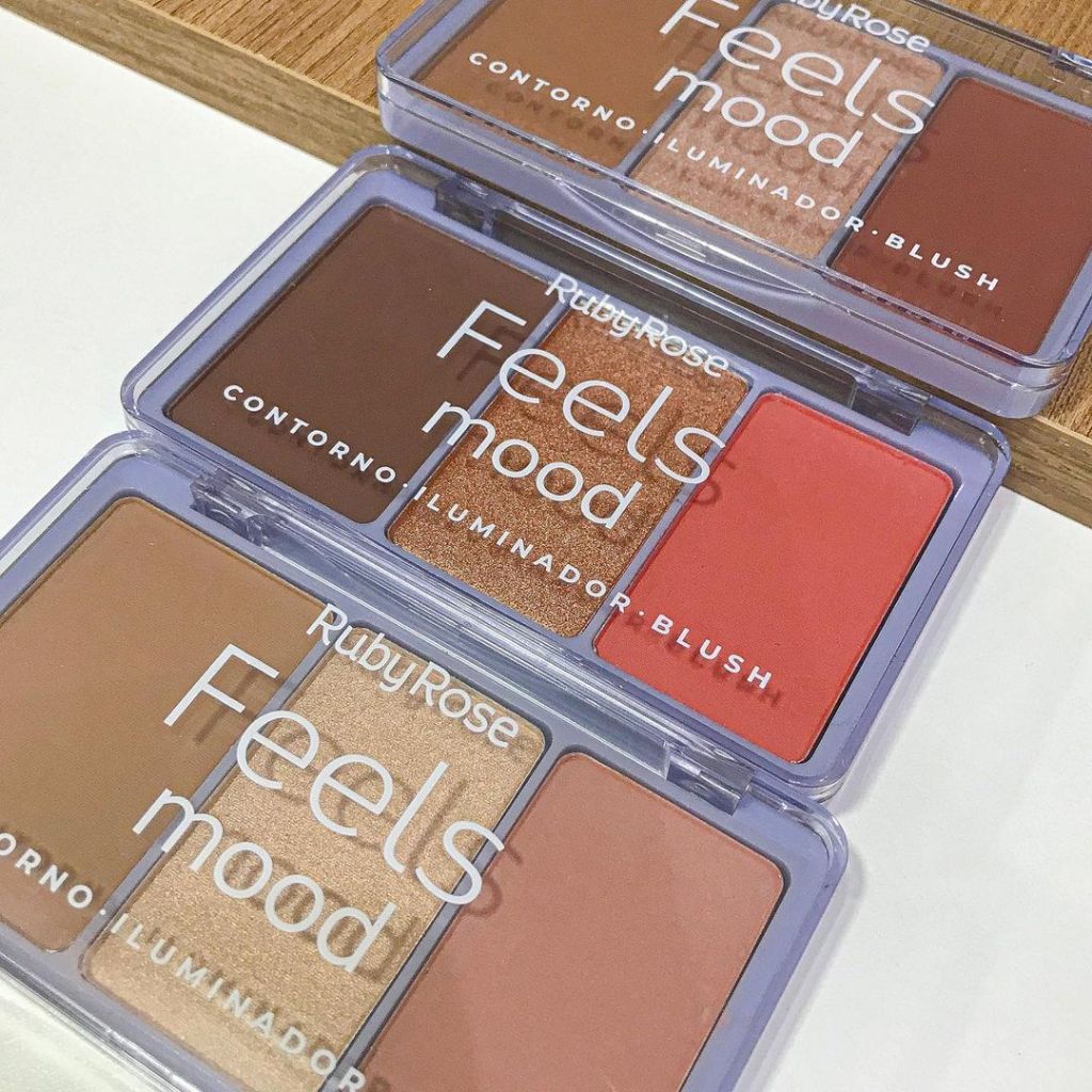 Paleta De Contorno, Iluminador, Blush Feels Mood Hb75263 - Ruby Rose | Shopee Brasil