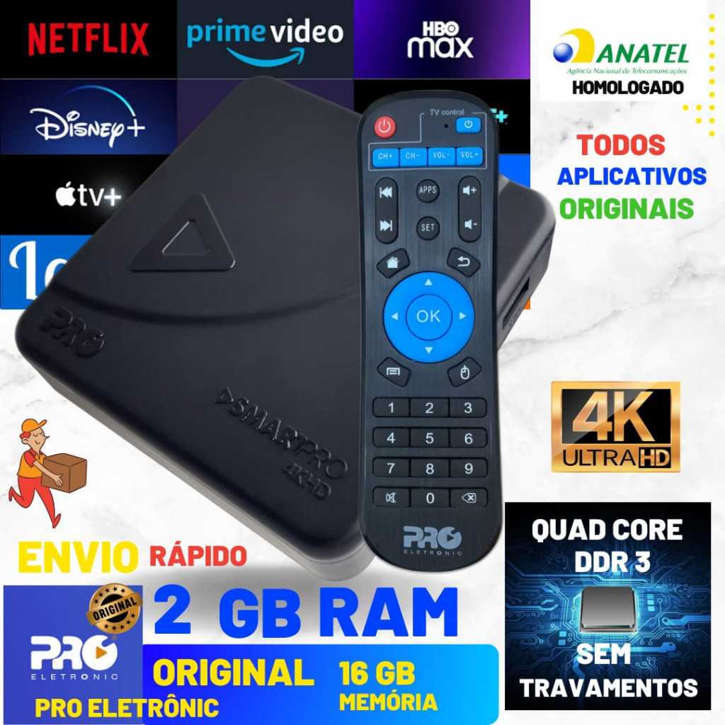 conversor pro eletronic original Prosb-3000/16 GB/ 2gb Ram HD ultra 4k ...