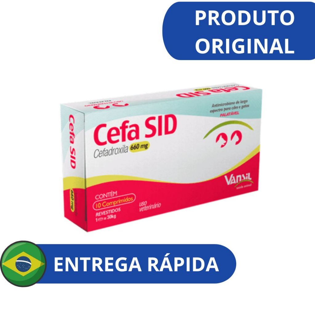 Cefa SID 660 mg 10 comprimidos Cães e Gatos de 1 a 30 Kg - Vansil ...