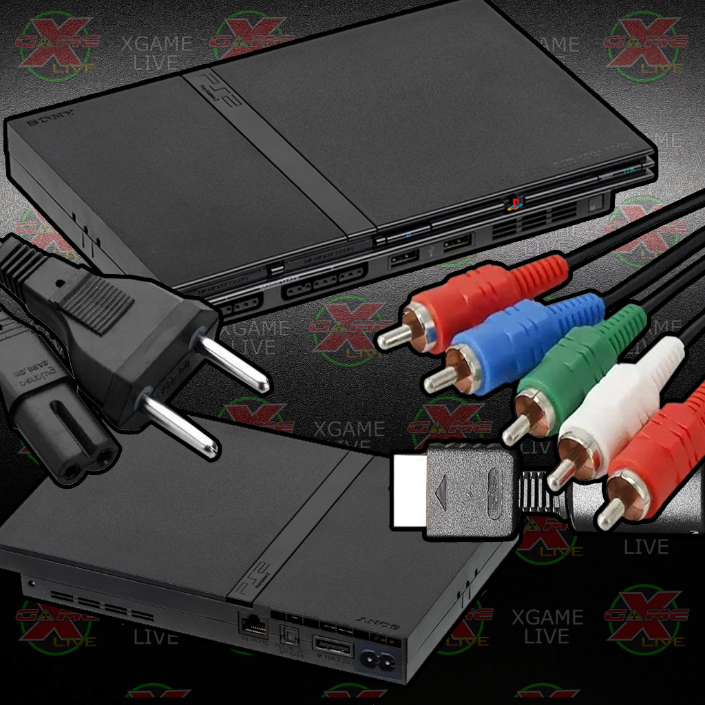 KIT - Cabo Energia + Cabo video componete PS2 Slin / Ps2 By XGAMELIVE ...