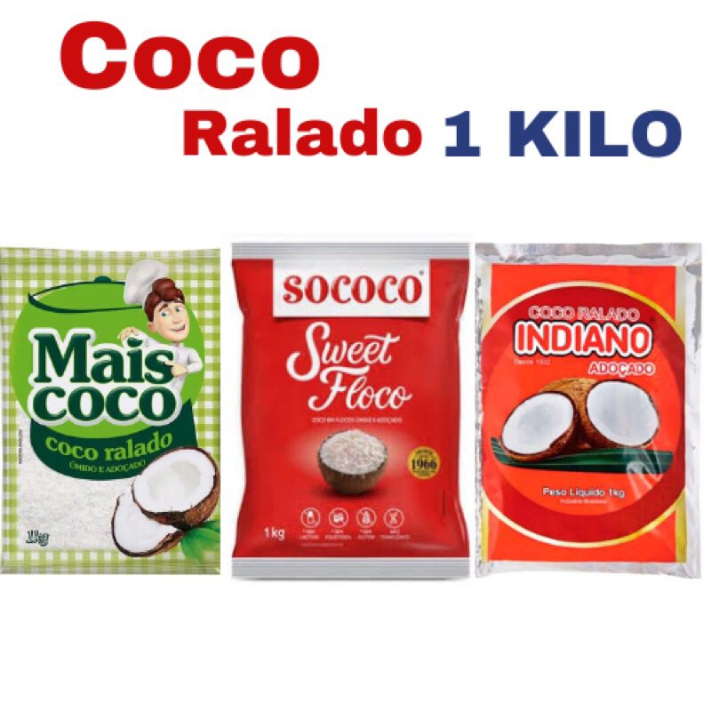 Coco Ralado 1Kg Coco Ralado Sococo 1kg Pacote de coco 1kilo | Shopee Brasil