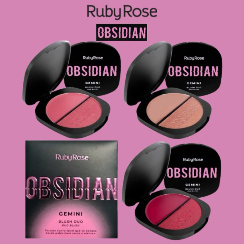 Blush Duo Gemini Obsidian Ruby Rose - Ruby Rose Obsidian | Shopee Brasil