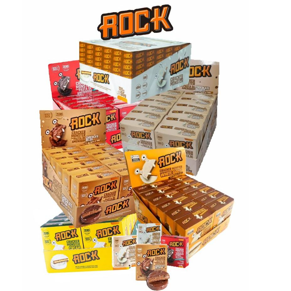 CRACKER MONSTER COM PASTA DE AMENDOIM - SABORES - 55G CX C/ 12 UNID ...
